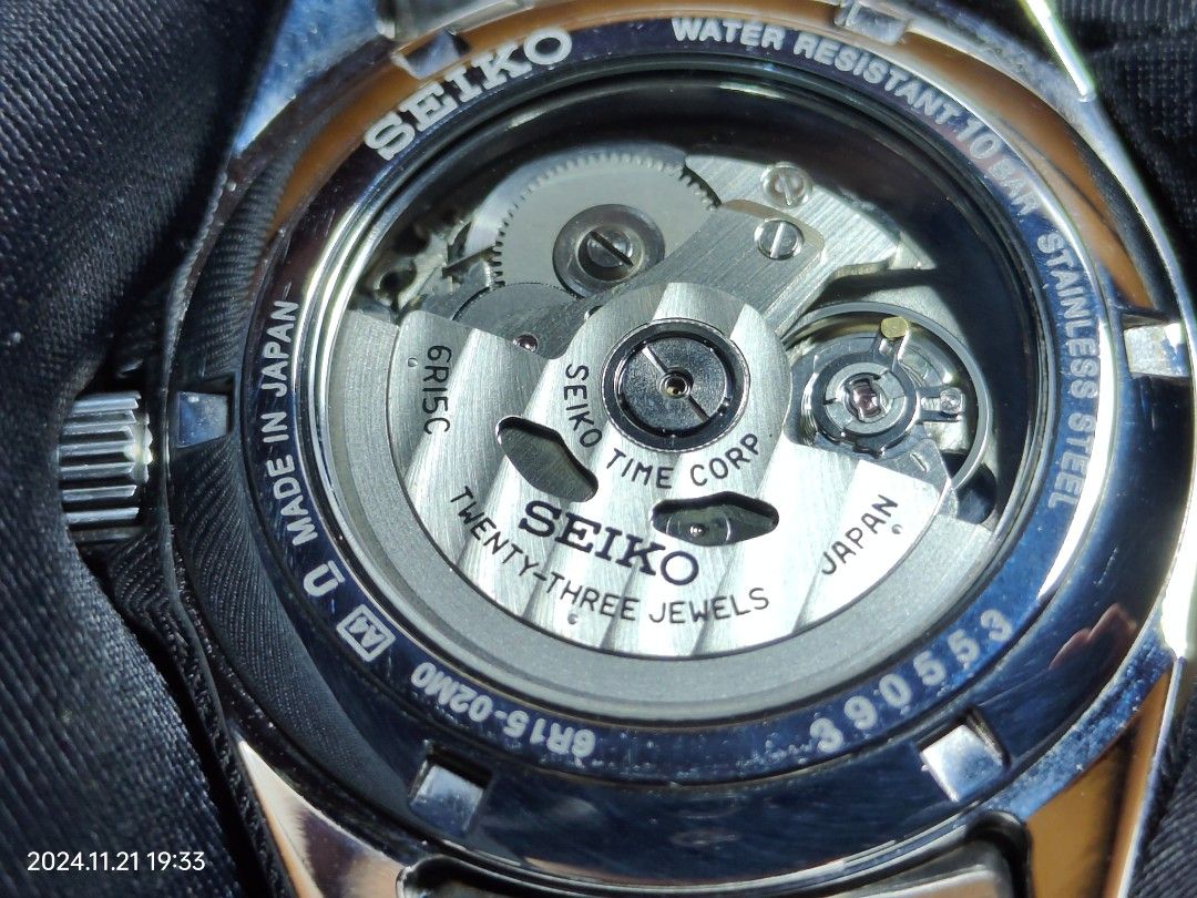 Seiko SARX015 Obsidian Black Fluted Dial JDM 6R-15 Men's Watch ...