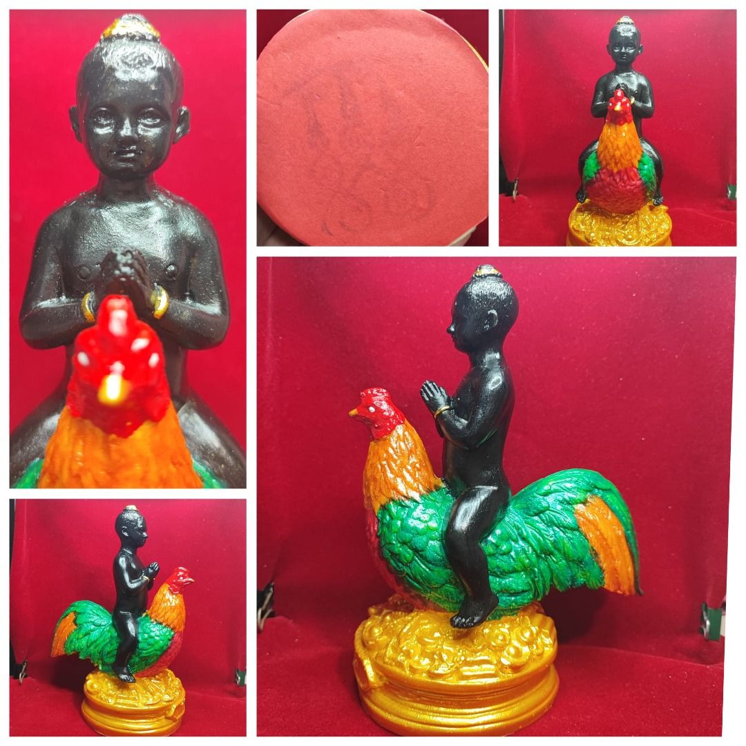 (SG555) Ai Kai riding chicken bucha 17cmx 14cm泰国佛牌Thai Amulet Wat Chedi ...