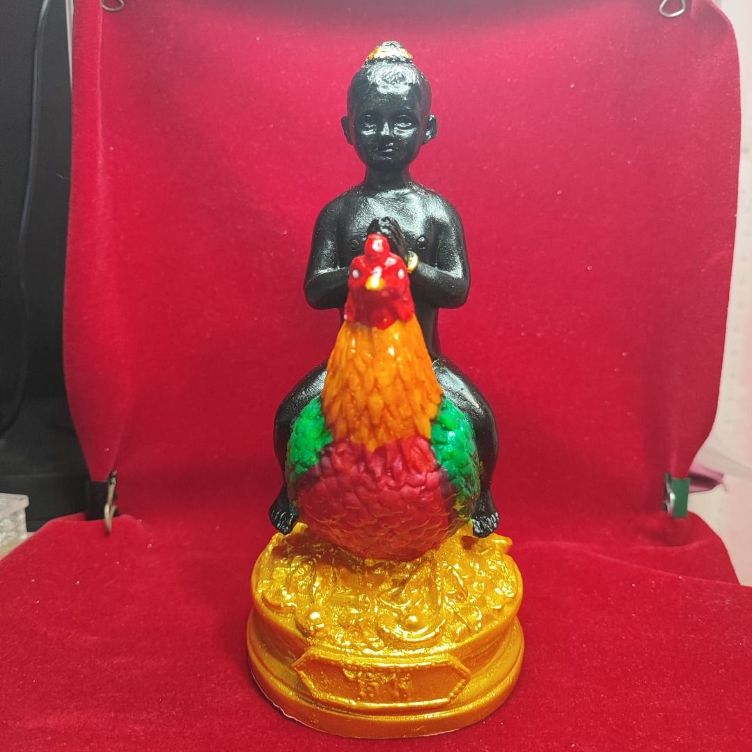 (SG555) Ai Kai riding chicken bucha 17cmx 14cm泰国佛牌Thai Amulet Wat Chedi ...
