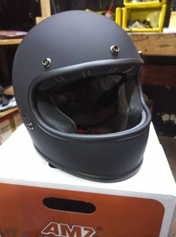 AMZ Excelor Full Face Vintage Retro Motorcycle Helmet, Sports Equipment ...