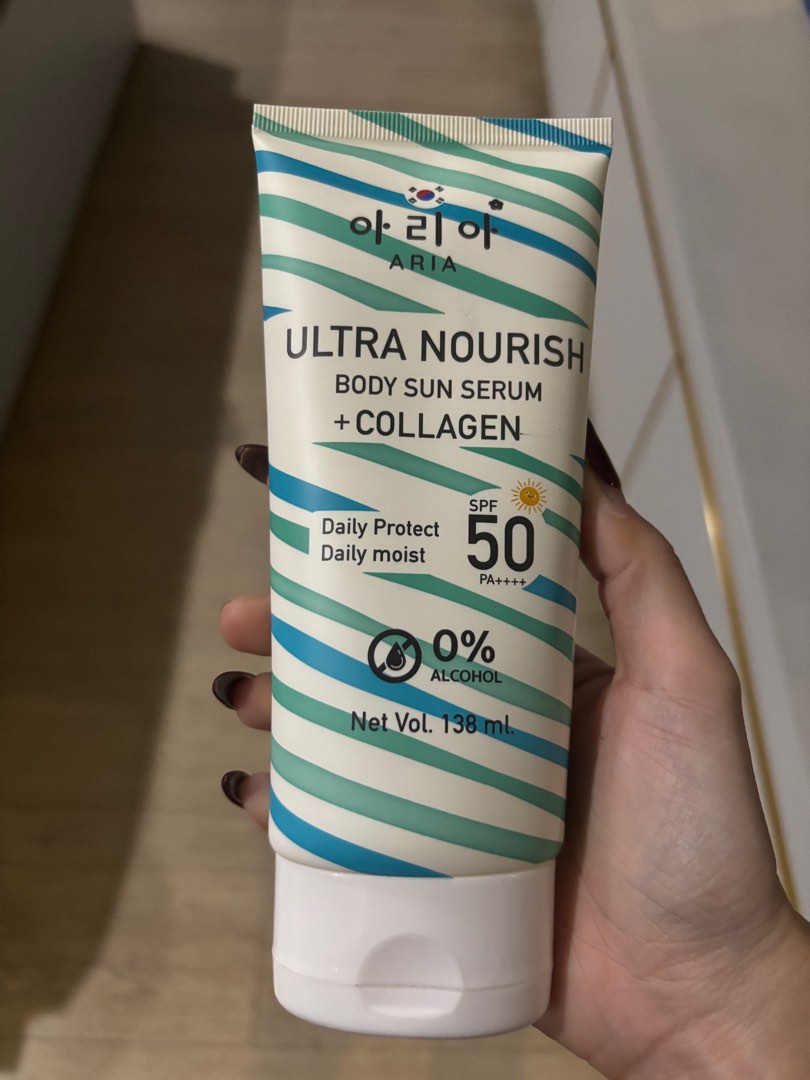 Aria body sun serum spf 50, Kesehatan & Kecantikan, Kulit, Sabun ...