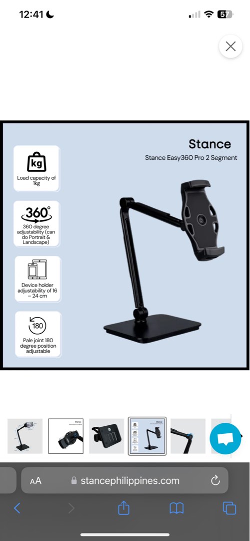 BNEW Stance Easy360 Pro 2 Segment Phone/Tablet Holder, Mobile Phones ...
