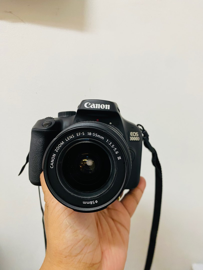 Canon 3000D with 18-55mm lens, Photography, Cameras on Carousell