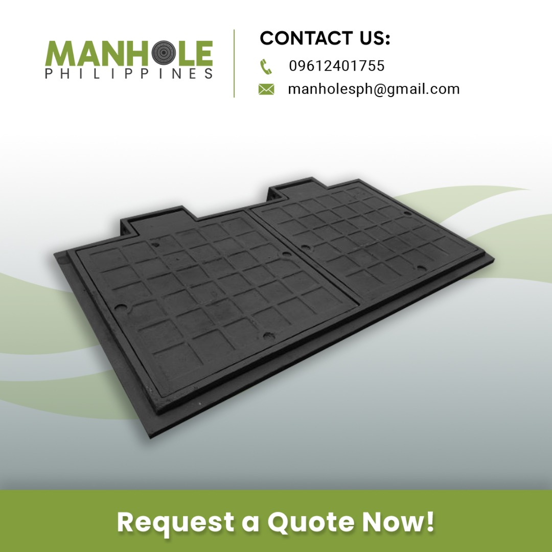 Cast Iron Rectangular Manhole Frame and Cover Double Panel, Commercial ...