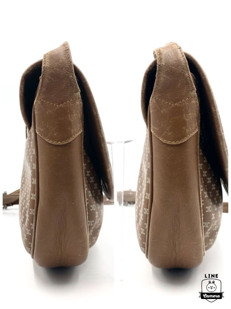 CELINE Triomphe pattern shoulder bag, crossbody, Phoebe period, leather ...