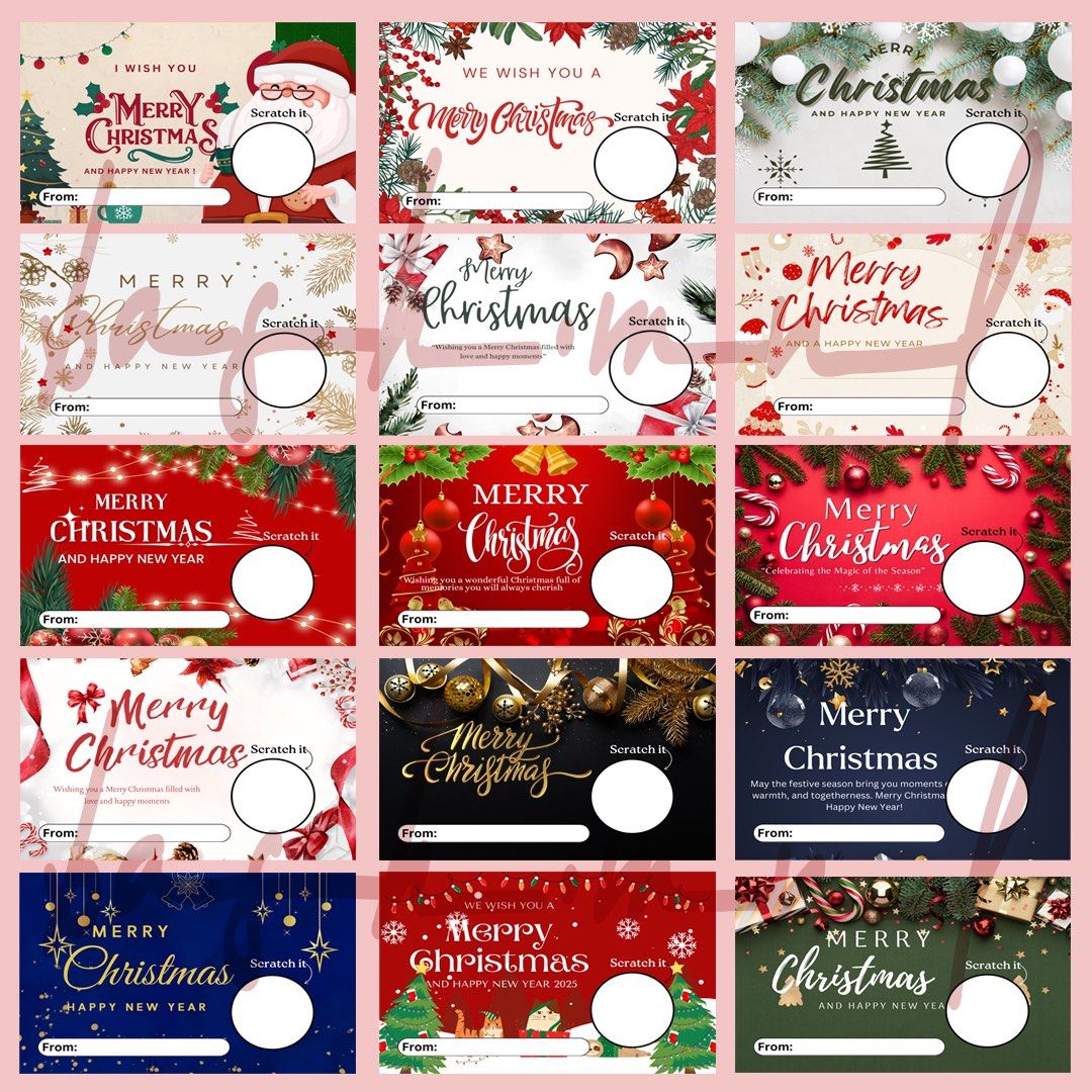 CHRISTMAS SCRATCH CARD (10pcs), Hobbies & Toys, Stationary & Craft ...