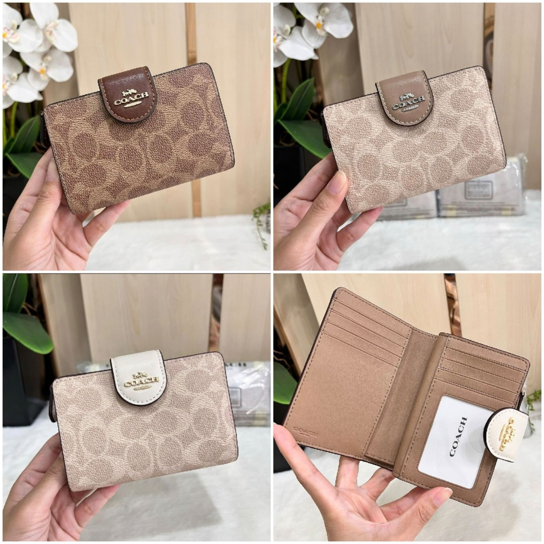 Coach CW786 Medium Corner Zip Wallet in Signature Coated Canvas and ...