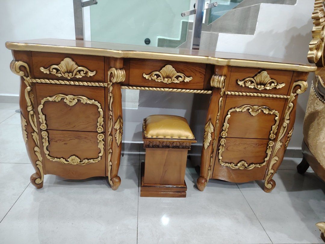 Dressing table kayu jati, Furniture & Home Living, Furniture, Tables ...