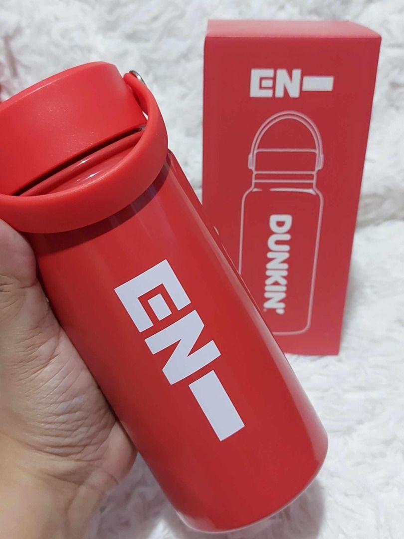 DUNKIN Collab Enhypen Flask Engene's RED, Furniture & Home Living ...