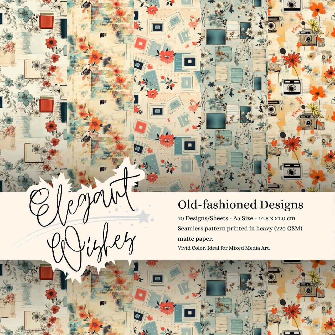 Elegant Wishes - Pattern Paper 220 GSM - Old-fashioned Designs ...