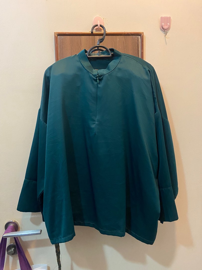Emerald Green Songket Kurung Modern, Women's Fashion, Muslimah Fashion ...