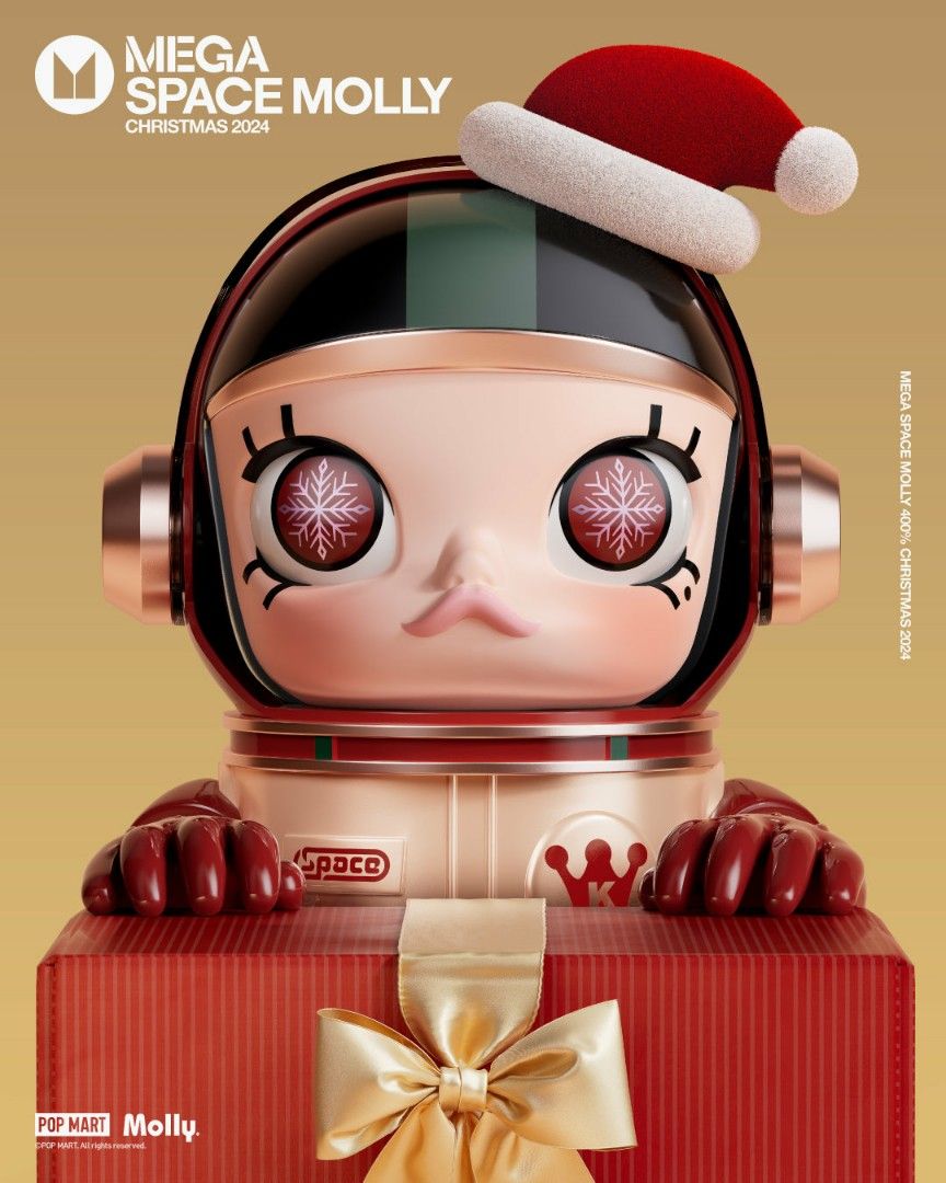 [EXCLUSIVE! BRAND NEW! POPMART] POPMART MEGA SPACE MOLLY 400% CHRISTMAS ...