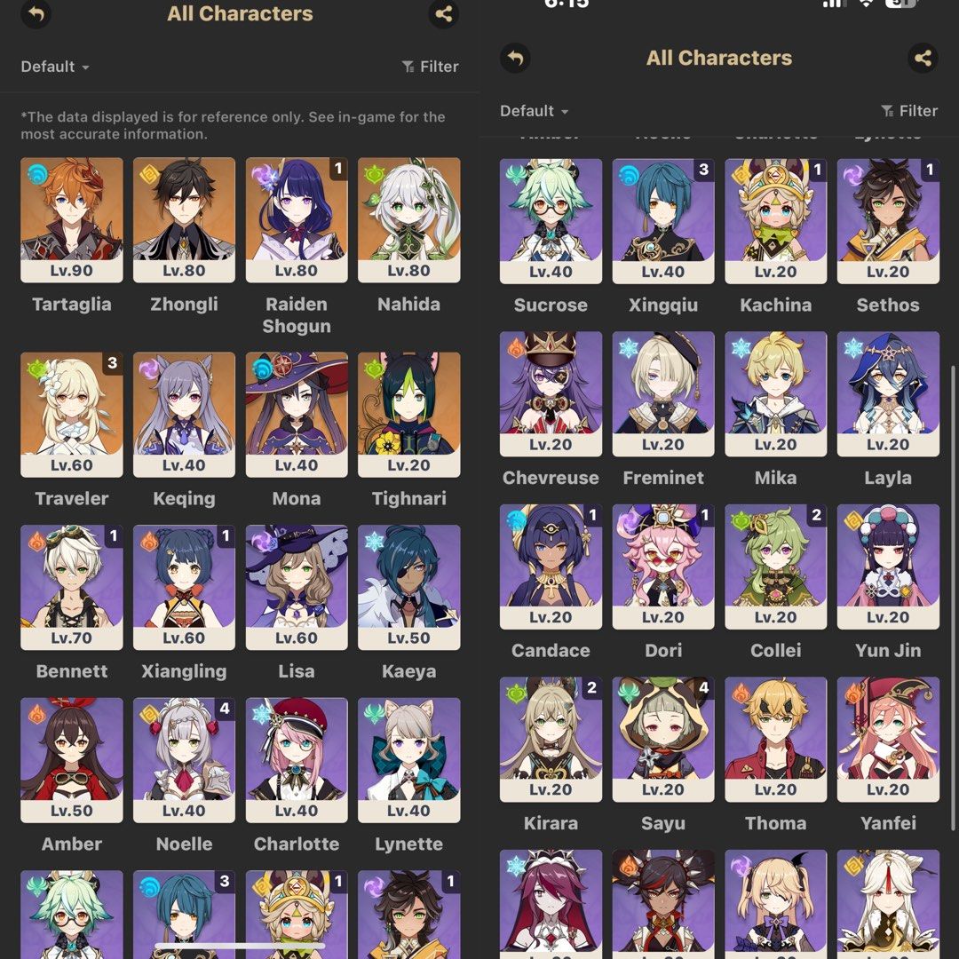 Genshin Account Childe Sign, Raiden C1 Sign, Zhongli Sign, Nahida ...