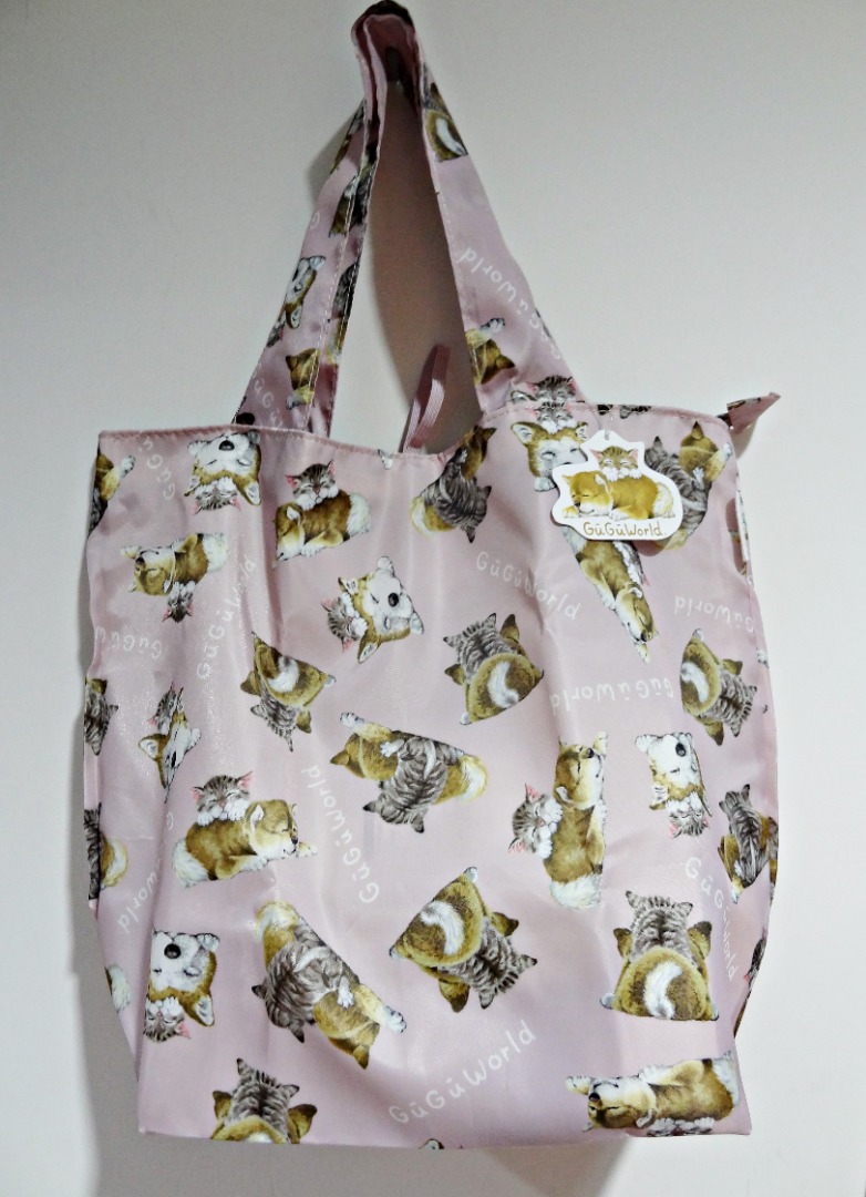 GUGU WORLD 柴犬摺疊式環保袋_粉紅 (D03151_2), 女裝, 手袋及銀包, Tote Bags - Carousell