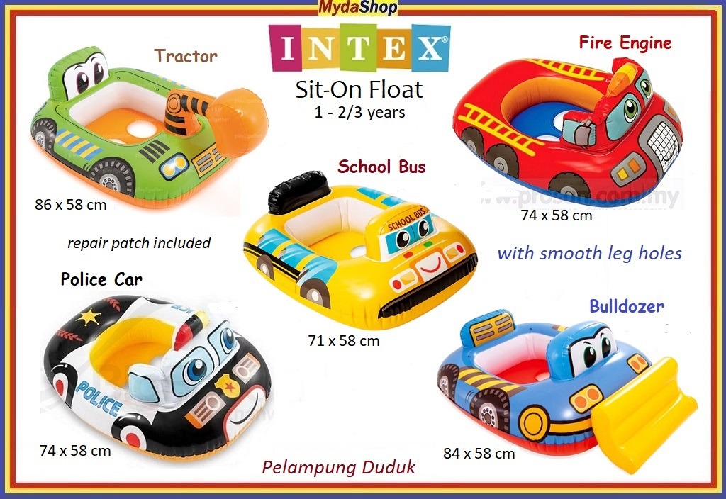 INTEX Kids Swim Pool Sit-On Float Vehicle. Pelampung Duduk Kenderaan ...