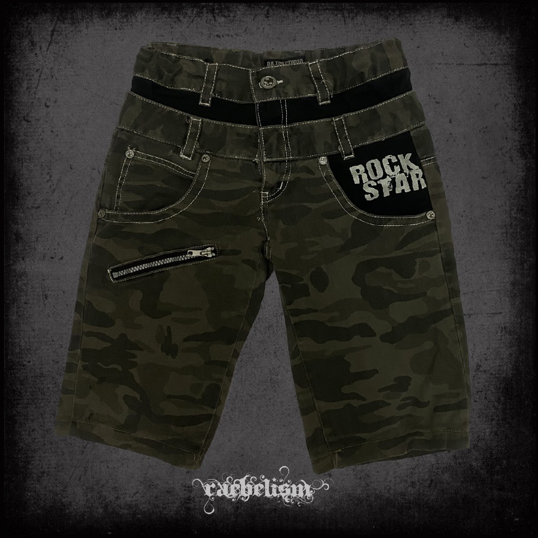 JAPANESE BRAND BATSU STUDIO Jorts With Graphic and Pocket detailing ...