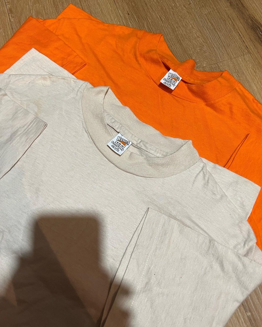 Kaos VINTAGE HANES 70S BEEFY T Heavy weight cotton Collar sangat tebal ...