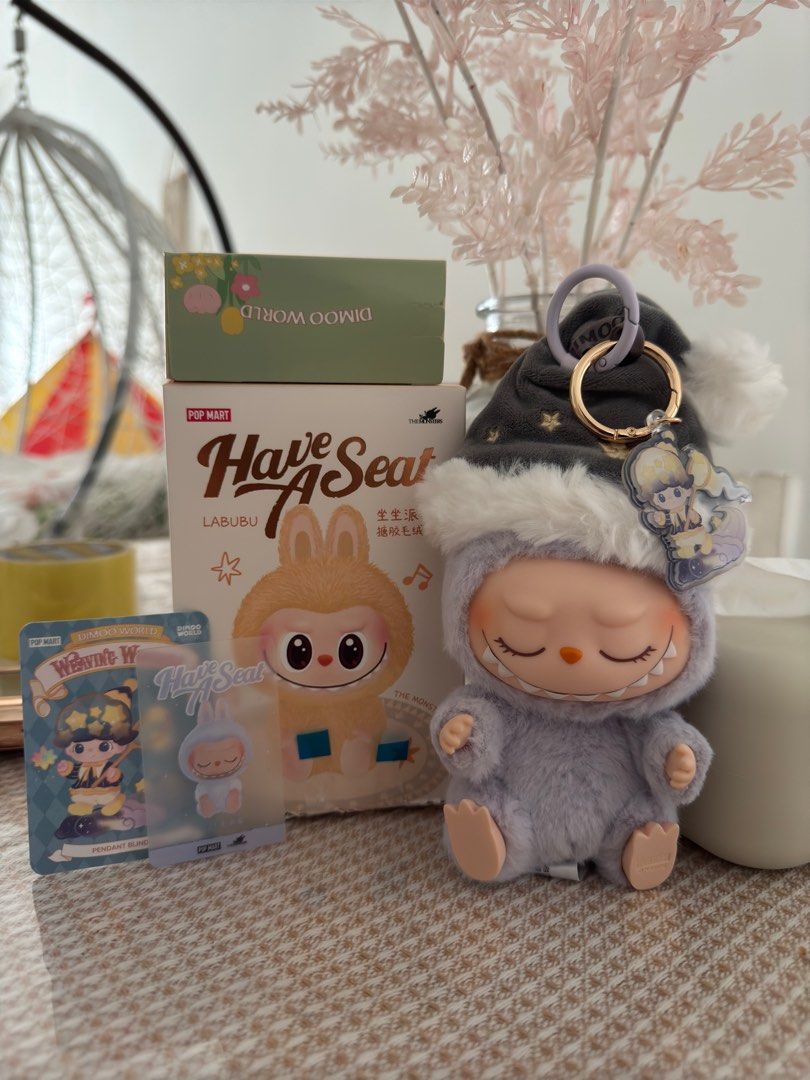 Labubh V2 Zizi (Authentic) with Dimoo Weaving Wonders hat, Hobbies ...