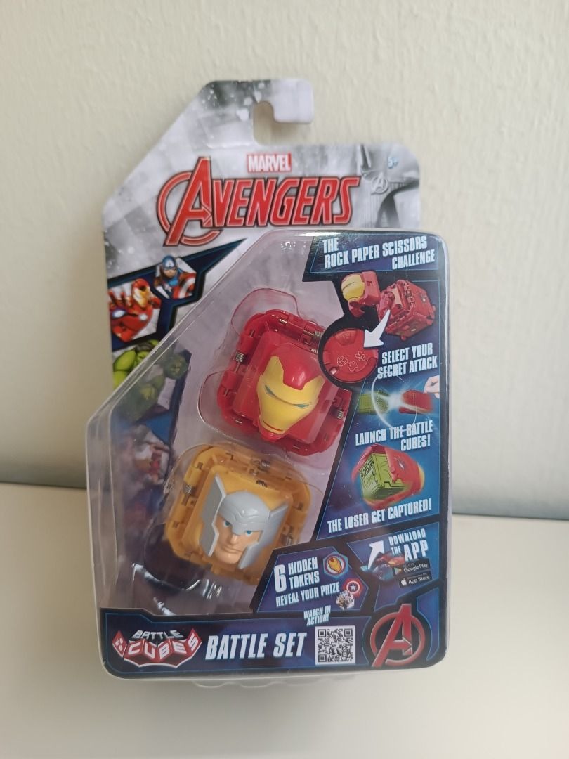 Marvel Avengers Battle Cubes 2-Pack, Iron Man VS Thor, Unleash Power ...