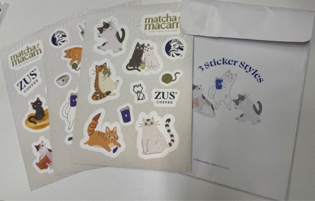 Matcha macam Zus Niko neko cat stickers, Hobbies & Toys, Collectibles ...