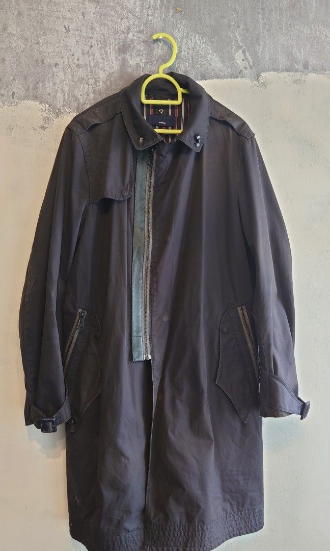 Men's Trenchcoat Classic Vintage Navy Blue Parka Jacket Hobocore ...