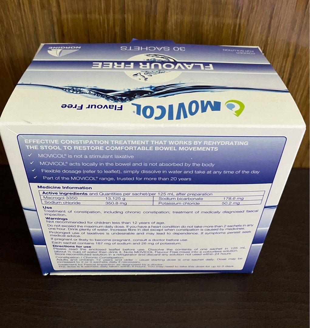 Movicol laxatives drink, Health & Nutrition, Health Supplements, Health ...