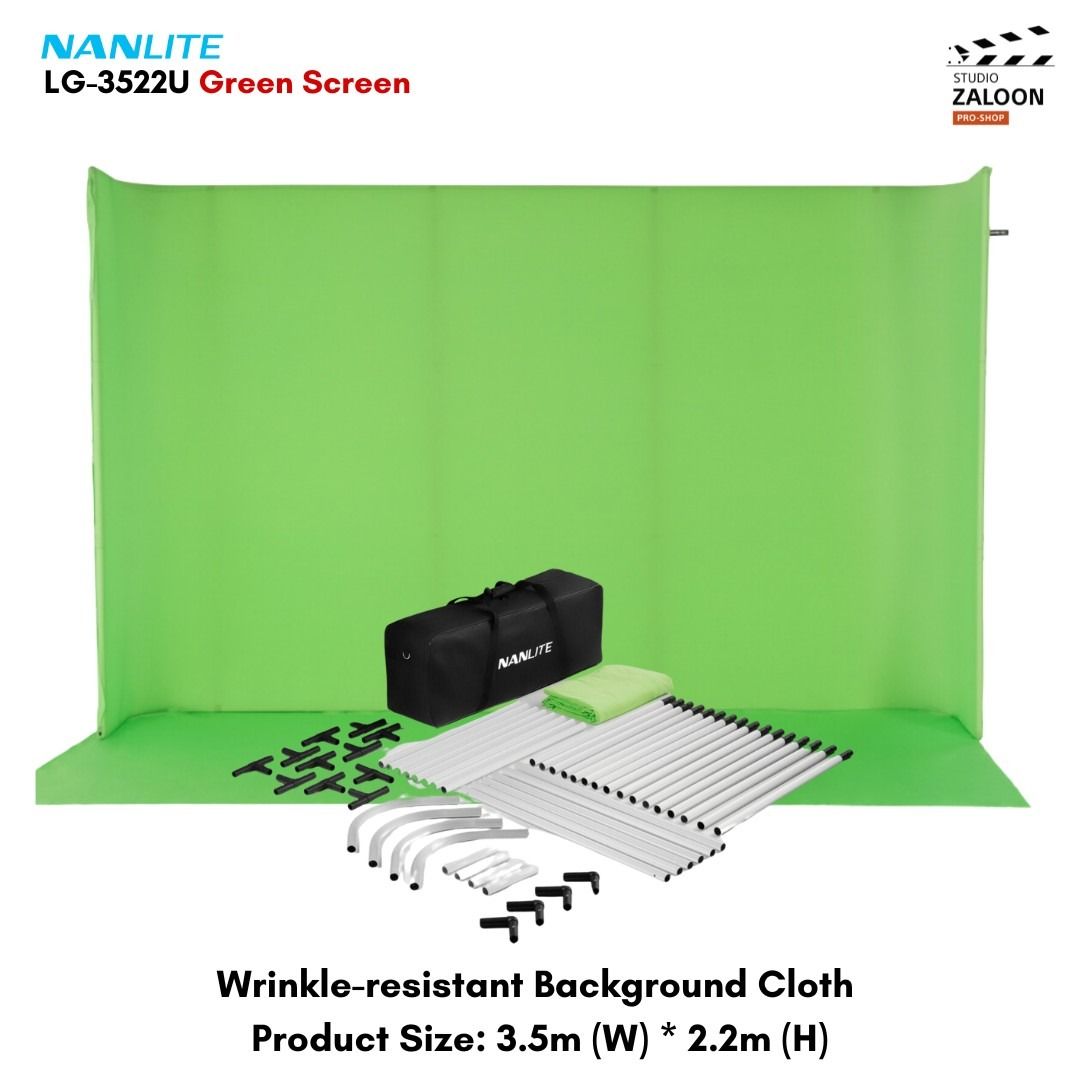 Nanlite LG-3522U U-Frame Green Screen Chroma Key Backdrop Kit, Photography, Photography ...