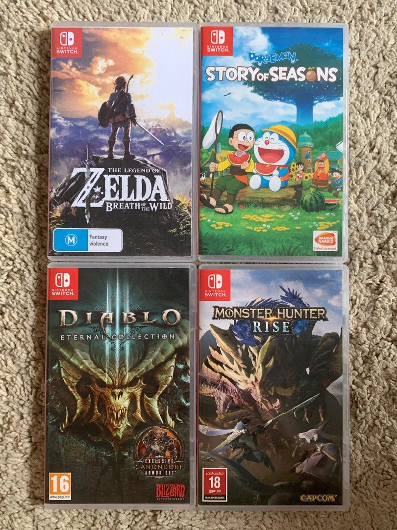 Nintendo Switch Games, Zelda BOTW Breath of the Wild, Doraemon Story of ...