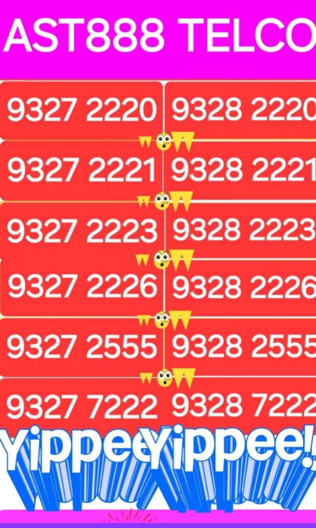Golden Lucky Number mobile from Singtel, M1, Starhub, TPG, Simba and 13 ...