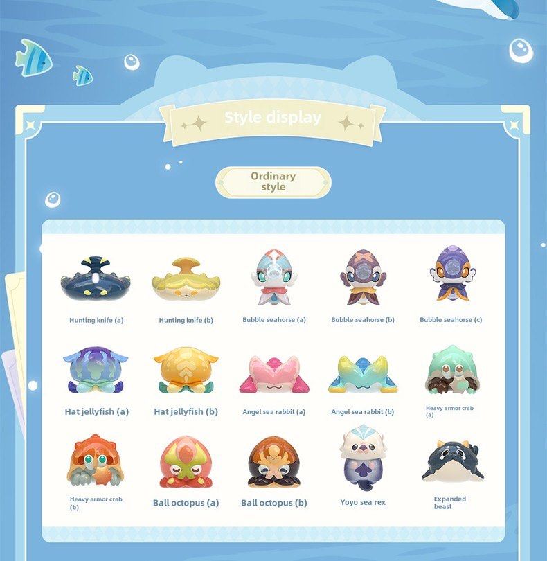 Official Genshin Impact Sea Series Fantasy Creature Blind Box, Hobbies ...