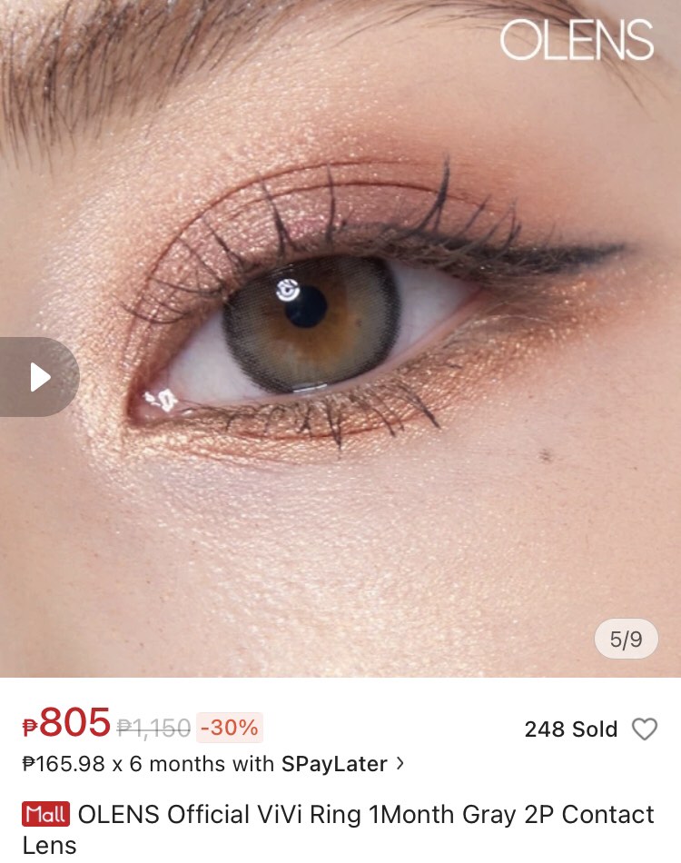 [sold] olens vivi ring gray 1 month no grade, Beauty & Personal Care, Face, Makeup on Carousell