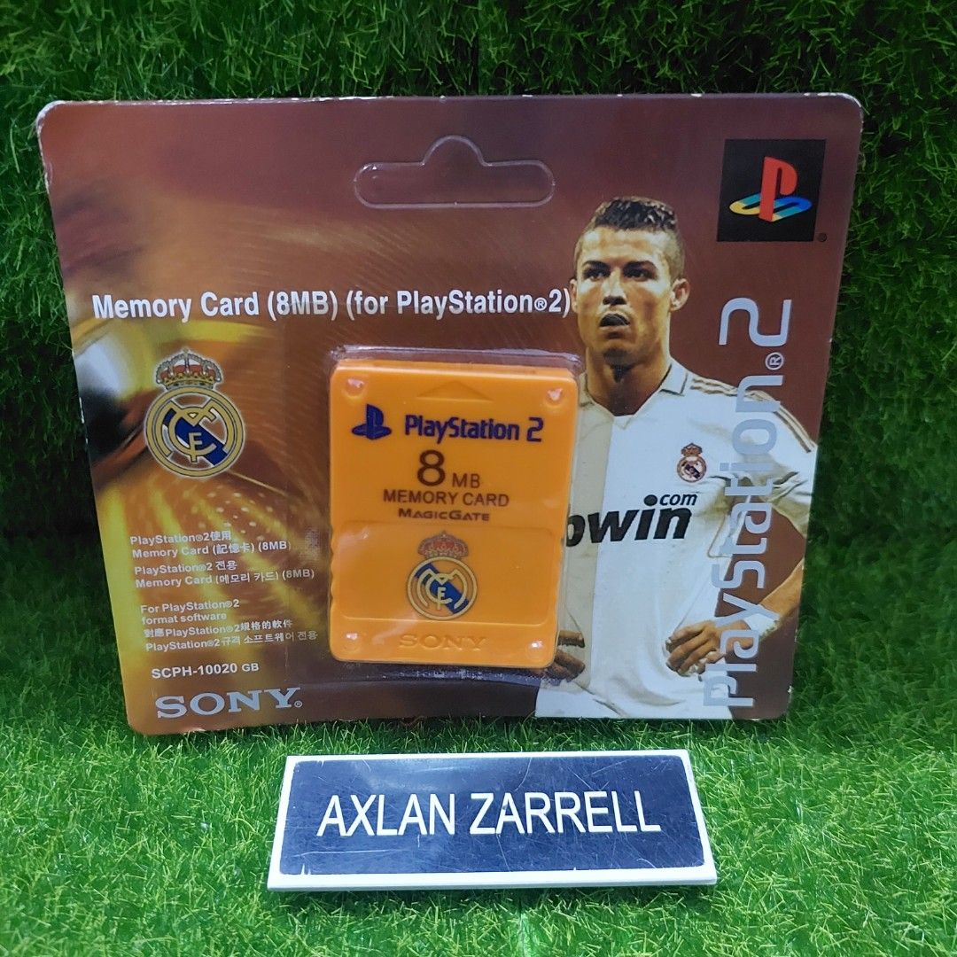 PS2 Memory Card 8MB Real Madrid Orange Card Soccer Team Christiano ...