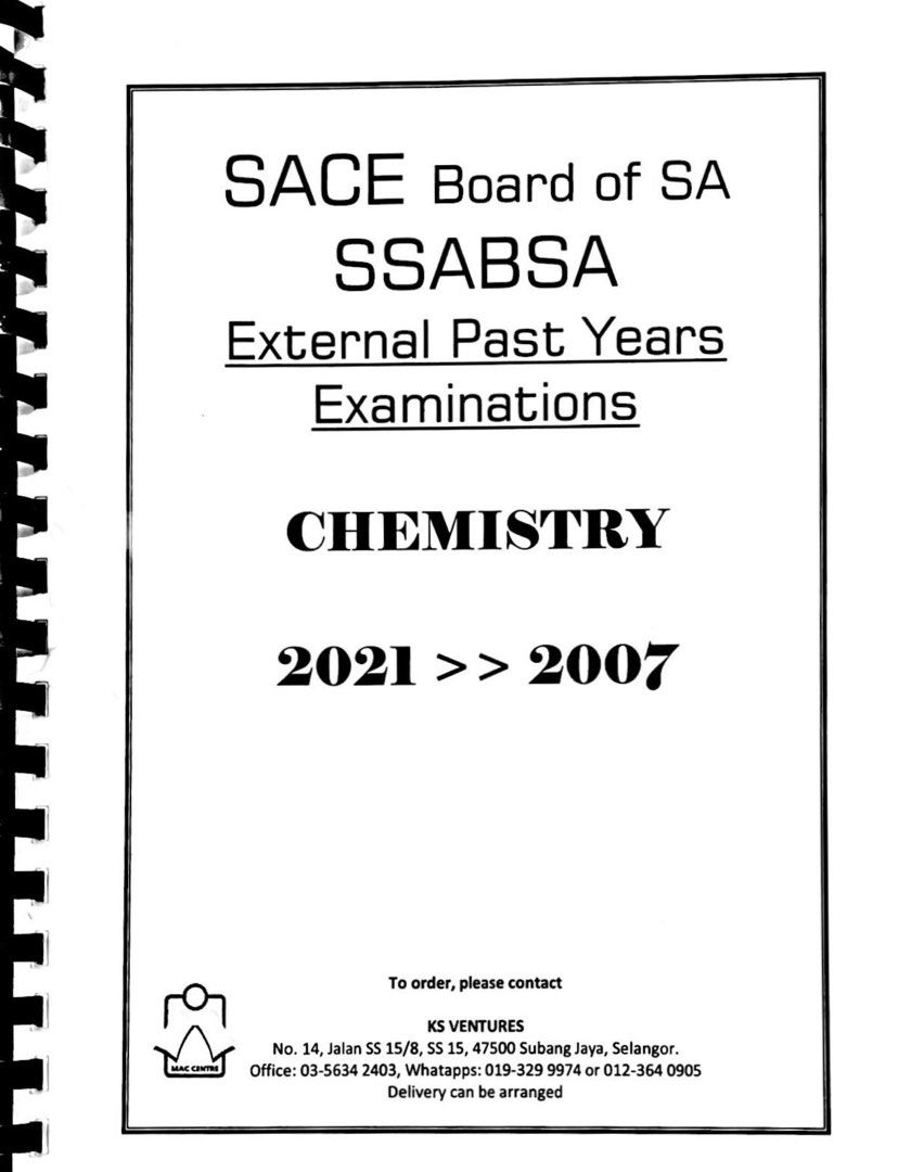SACE Chemistry Past Year Papers with solutions, Hobbies & Toys, Books ...