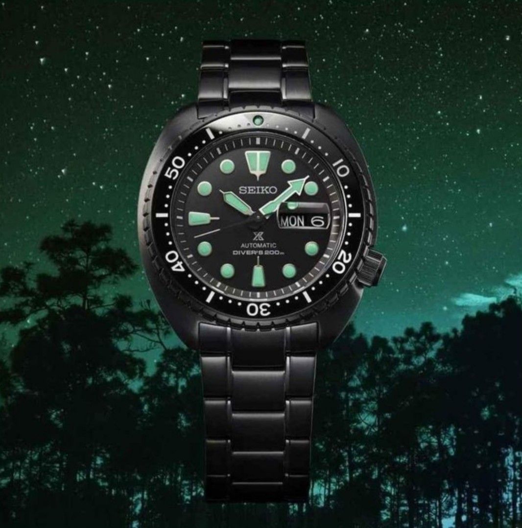 Seiko Prospex King Turtle Black Series Night Vision Automatic Watch ...