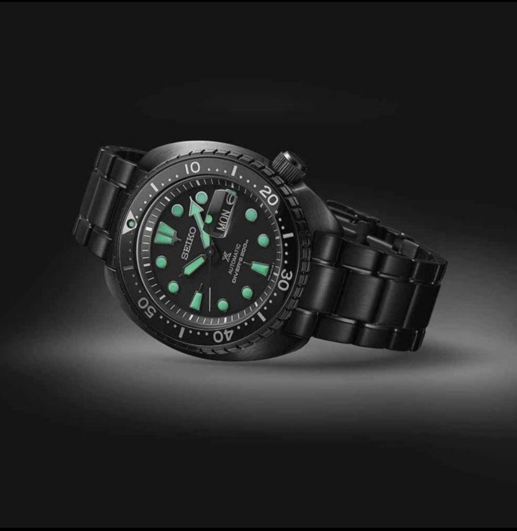 Seiko Prospex King Turtle Black Series Night Vision Automatic Watch ...