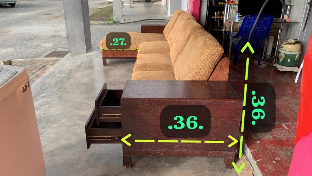 SOFA L SHAPE SAIZ BESAR, second, Furniture & Home Living, Furniture ...