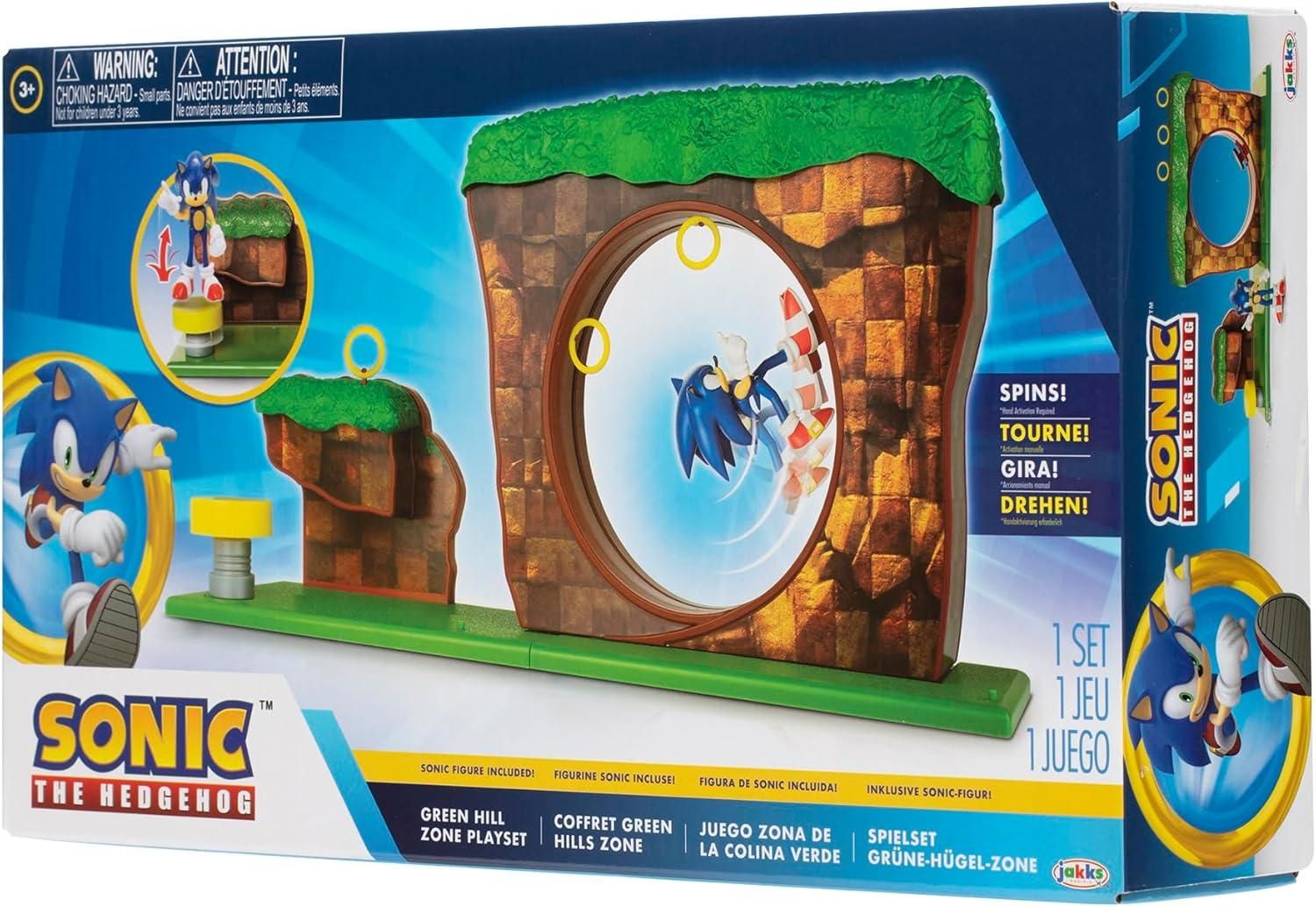 Sonic The Hedgehog Green Hill Zone Playset with 2.5" Sonic Action ...
