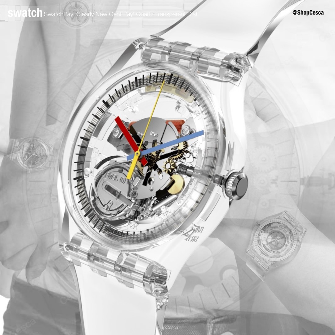 Swatch SwatchPay! Clearly New Gent Pay! Quartz Transparent Dial ...