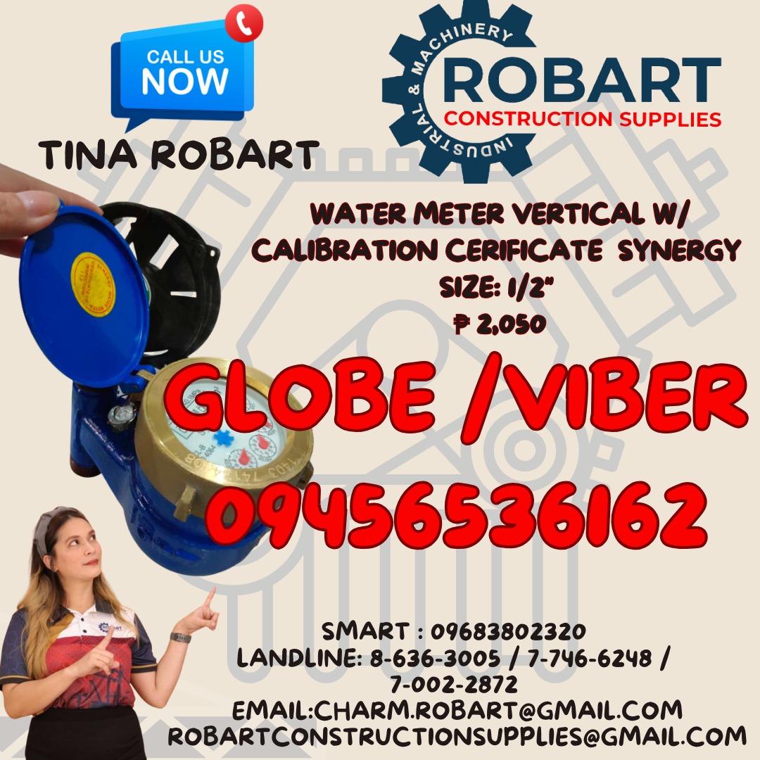 Synergy Water Meter Vertical w/ Calibration Cerificate 1/2", Commercial ...