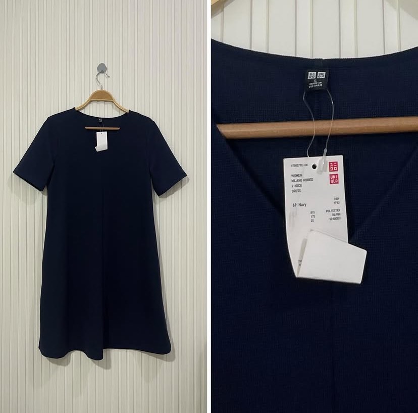 Uniqlo navy blue dress with side pockets, Women's Fashion, Dresses ...