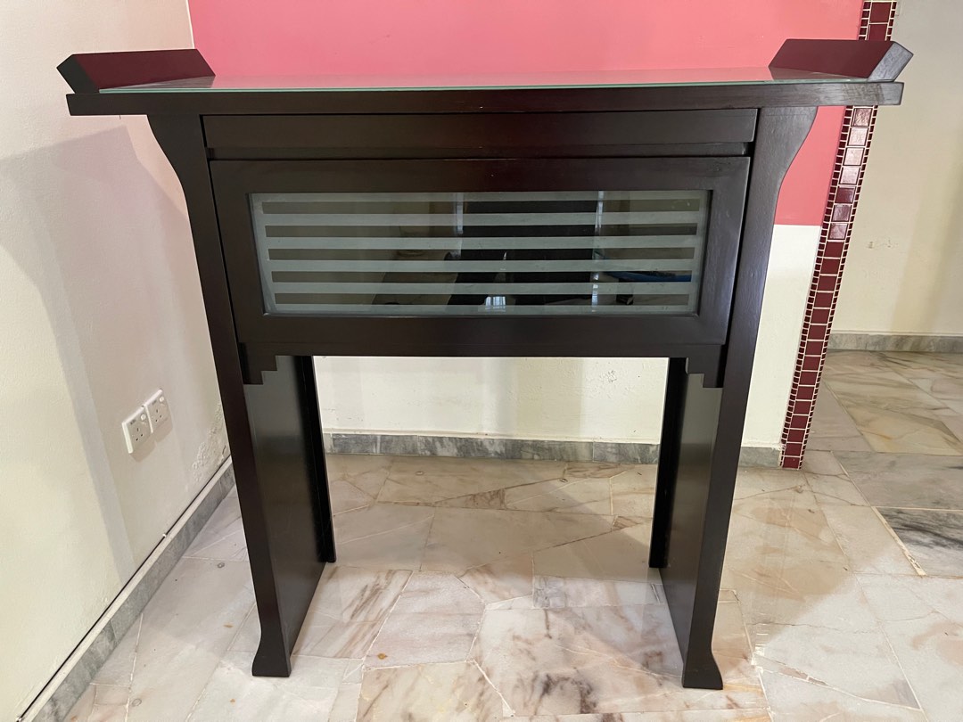 Used Modern Altar Table / Praying table with glass door and surface ...