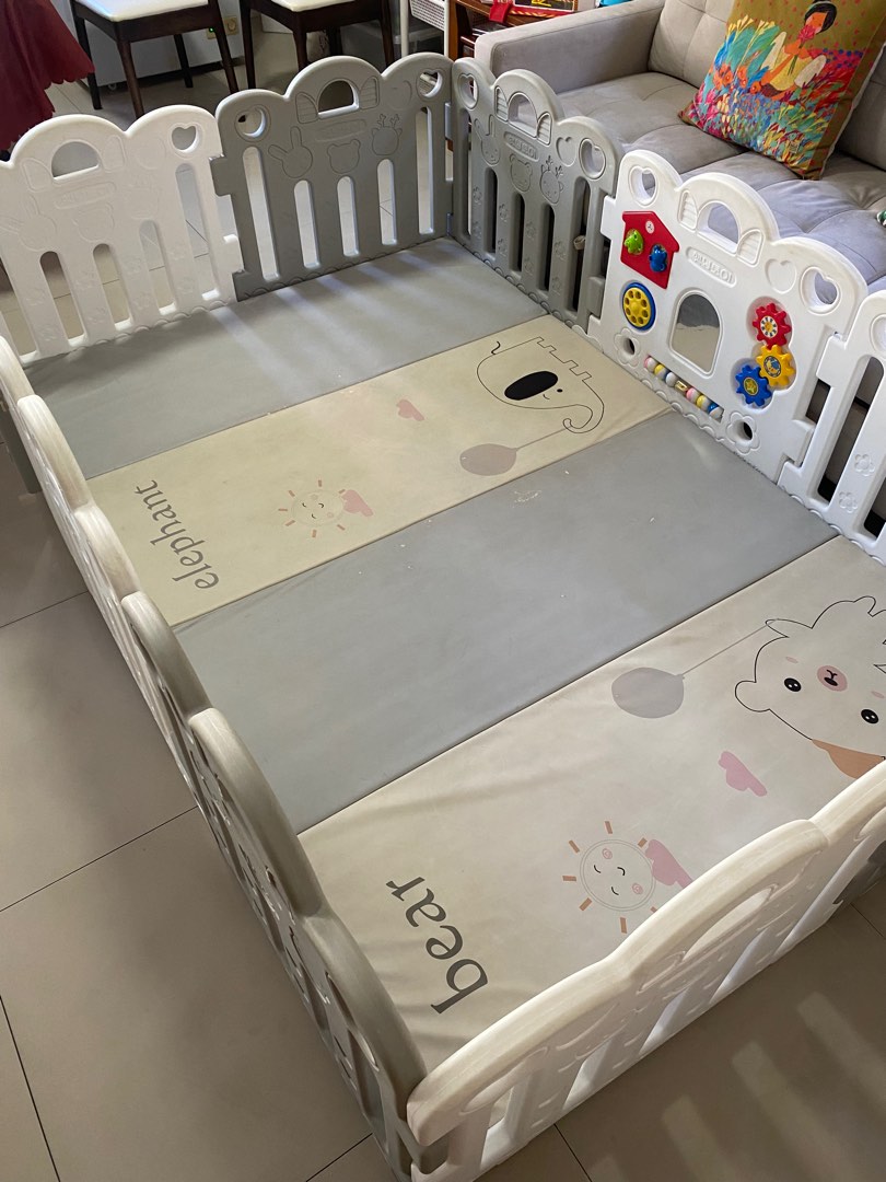 10-Panel Haenim Baby Play Fence w/ Gate (No Mat), Babies & Kids, Baby ...