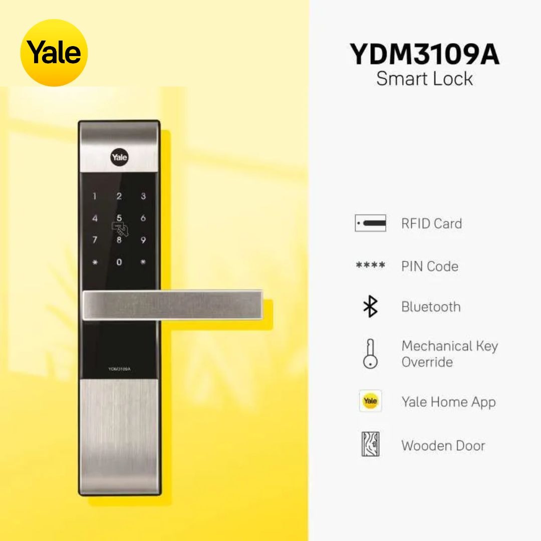 Yale YDM3109A Digital Door Lock with Handle - Installation Included - Suitable for HDB/BTO/Condo ...