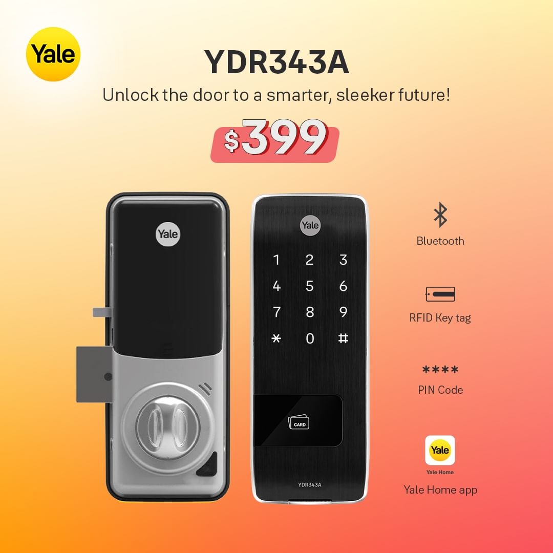 (4 Yrs Warranty) Yale YDR343A Digital Door Lock - Installation Included ...