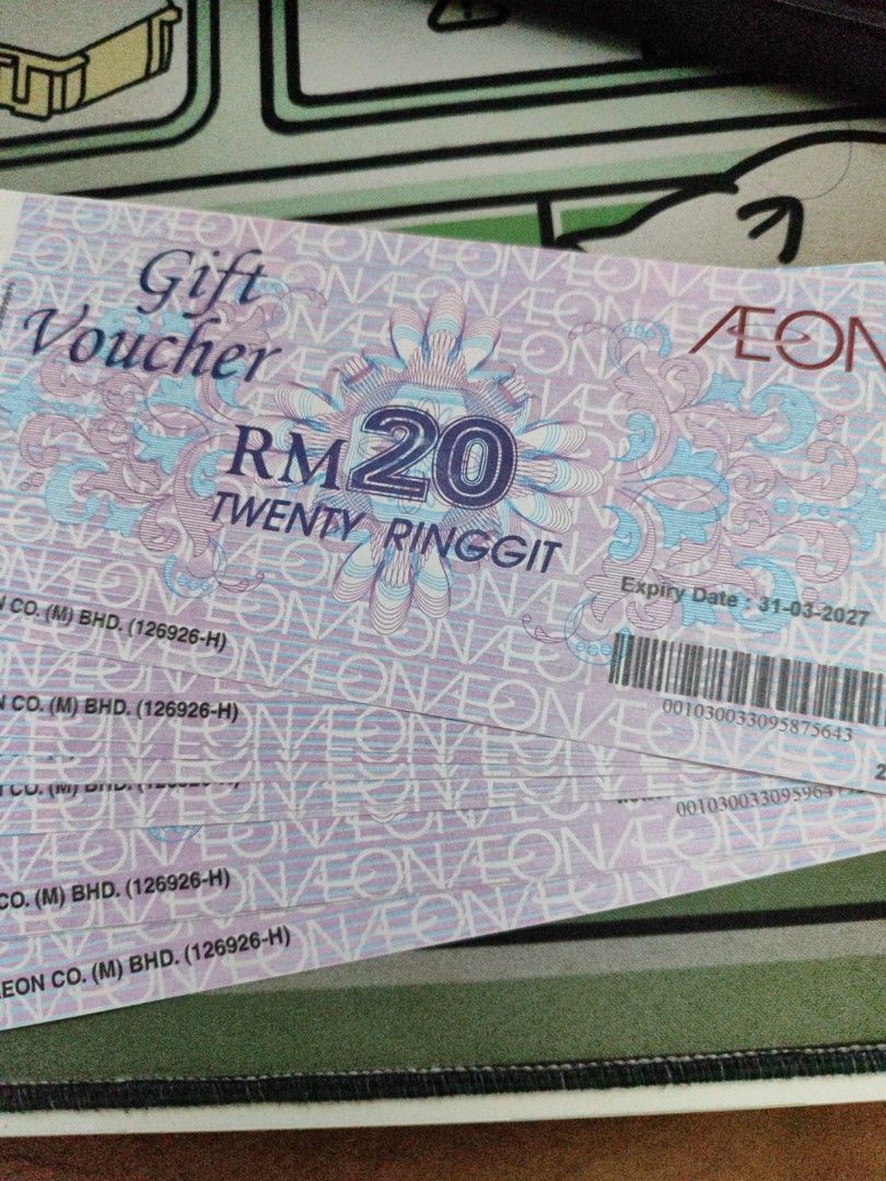 Aeon Voucher RM120, Tickets & Vouchers, Vouchers on Carousell