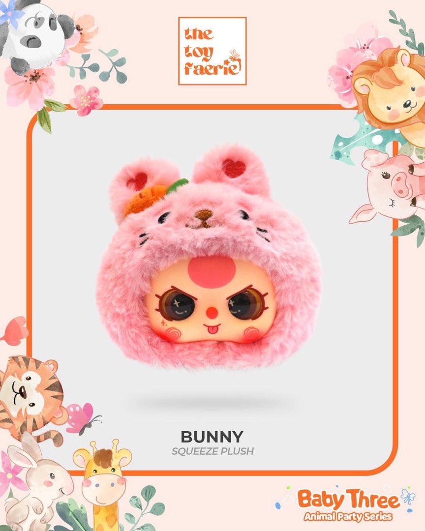 Baby Three (Animal Party Squeeze plush), Hobbies & Toys, Toys & Games ...