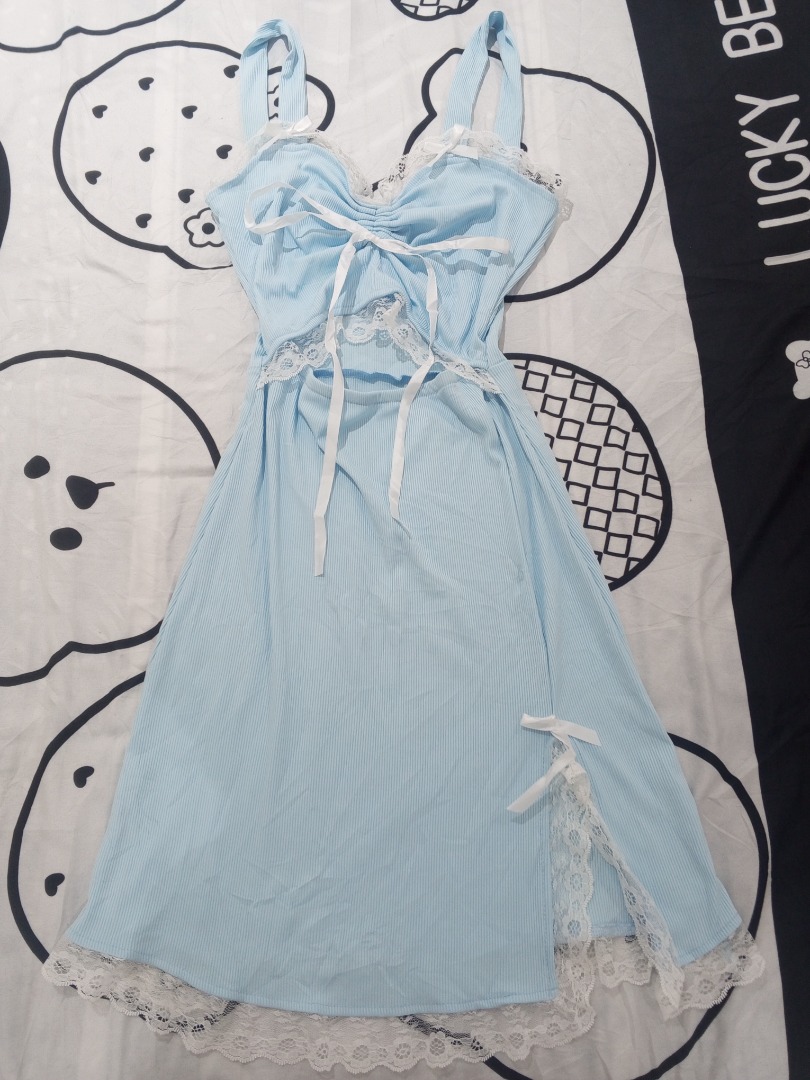 Blue coquette dress, Women's Fashion, Dresses & Sets, Dresses on Carousell