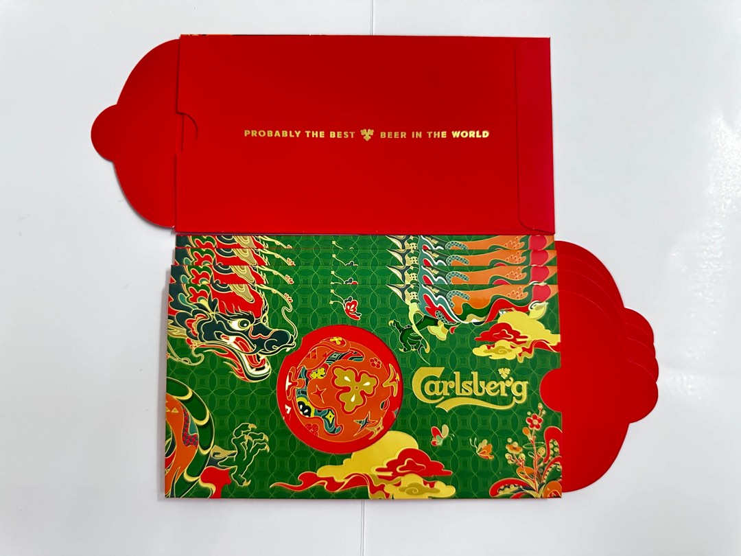 Carlsberg Dragon Design Angpao 5 Pieces Set, Hobbies & Toys, Stationery ...
