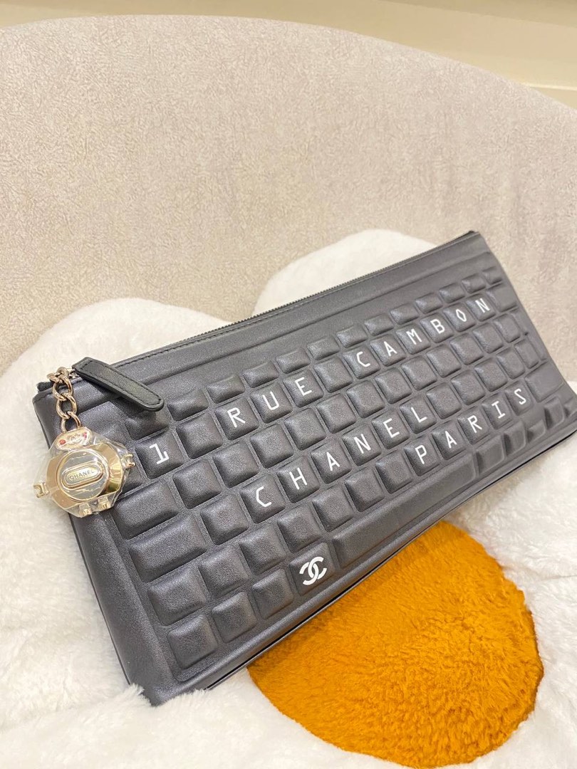 CHANEL KEYBOARD CLUTCH IN BLACK -FULL SET-, Luxury, Bags & Wallets on ...