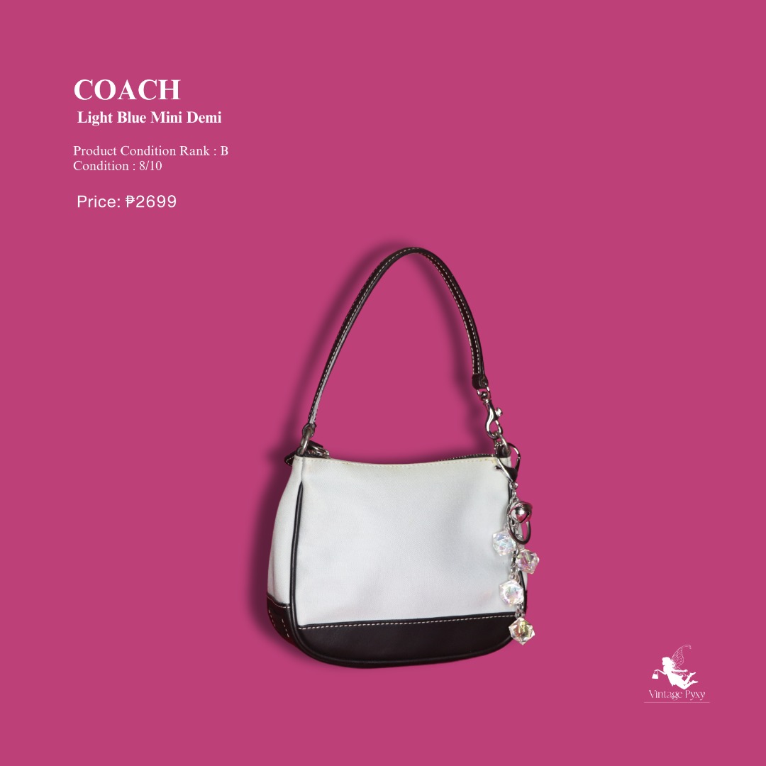 COACH Light Blue Mini Demi, Luxury, Bags & Wallets on Carousell